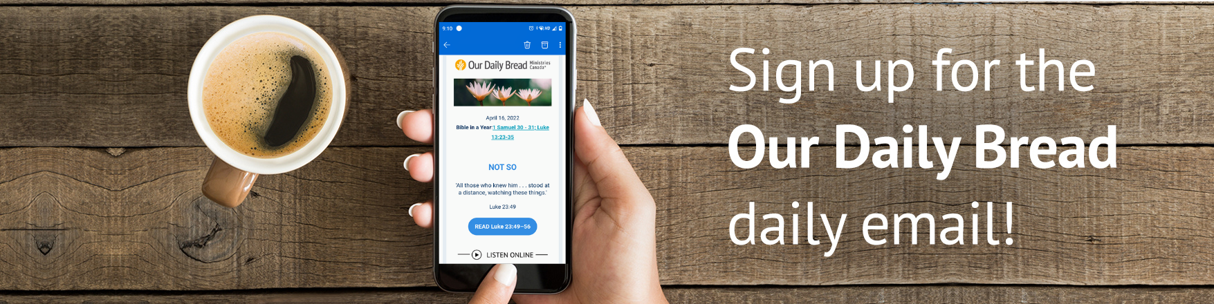 Email subscription | Our Daily Bread Ministries Canada